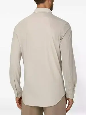 Boggi Milano Shirt In Stretch Nylon B Tech Slim Fit - Neutrals