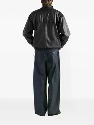 Prada Nappa Leather Zip-up Jacket - Black
