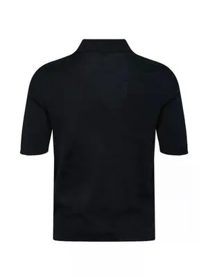JIL SANDER Short-sleeve Knitted Polo Shirt - Black