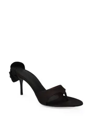 Magda Butrym Satin Rosette Detail Thong Sandals