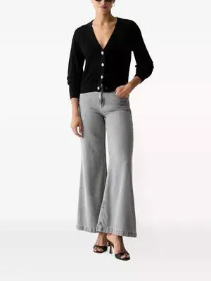 Guess Flower-button Pointelle-knit Cardigan