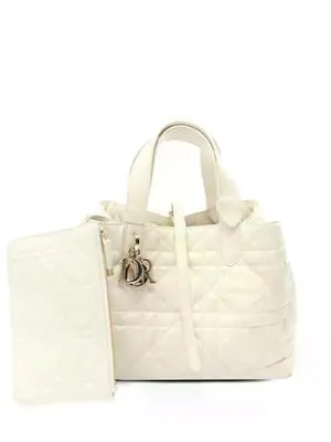 Dior 2000s Medium Macro Cannage Handbag - White