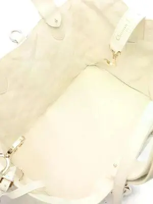 Dior 2000s Medium Macro Cannage Handbag - White