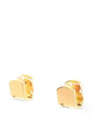 Balenciaga 2010s Logo Earrings - Gold