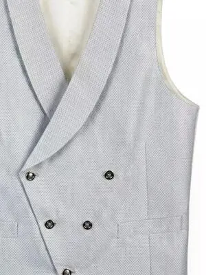 L.B.M. 1911 Double-breasted Micro-dot Waistcoat - Blue
