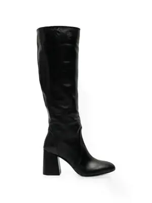 STUART WEITZMAN Glossed-leather Knee Boots - Black