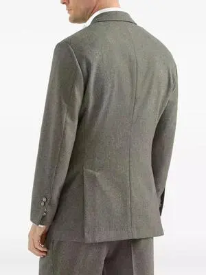 Brunello Cucinelli Virgin Wool Flannel Cavallo Tailor Blazer With Metal Buttons