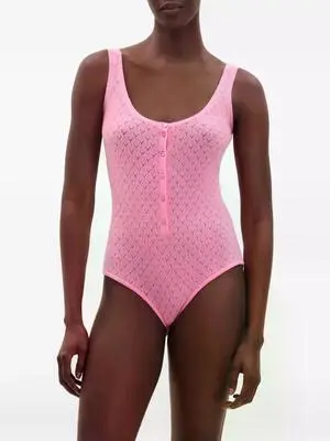 ERES Button-up Pointelle Knit Bodysuit