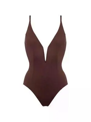 ERES Galbe V-neck Swimsuit - Brown
