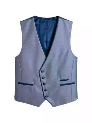 ETIEM TEXTIL S.L. Micro-patterned Single-breasted Waistcoat - Blue