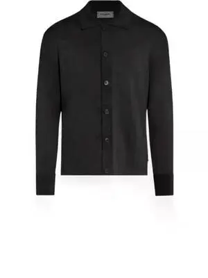 PAOLO PECORA Knitted Long-sleeve Shirt - Black