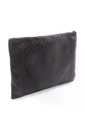 Bottega Veneta 2000s Intrecciato Leather Clutch Bag