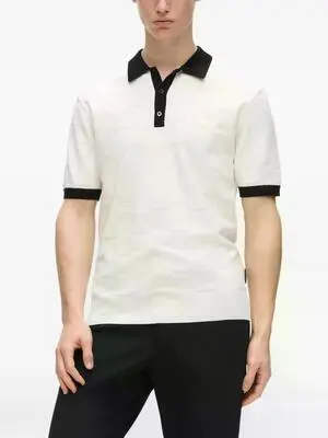 Karl Lagerfeld Monogram Checked Polo Shirt