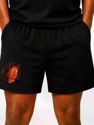 MELT Graphic-print Cotton Shorts - Black