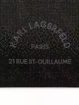 Karl Lagerfeld Rhinestone Embellished Square Tote Bag - Black