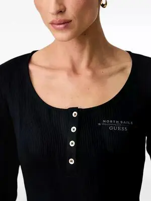 Guess Ribbed-knit Long-sleeve Top