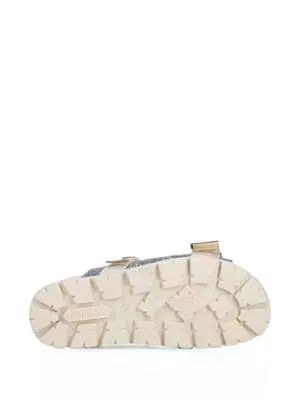 Guess Logo Print Buckle Strap Sandals - Blue