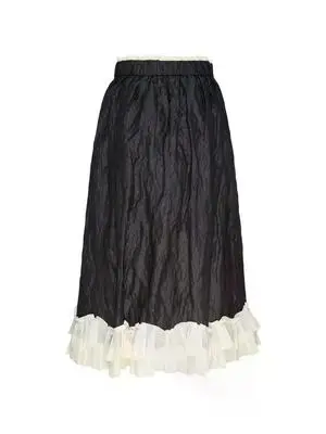 RENLI SU Ruffled A-line Midi Skirt - Black