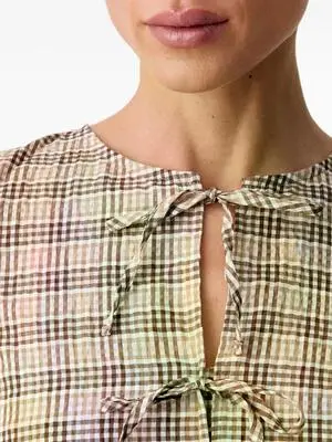 Marc O'polo Checked Tie-fastening Mini Dress