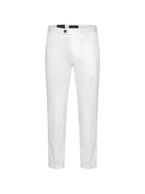 MICHAEL COAL Pressed-crease Turned-up-hem Trousers - White