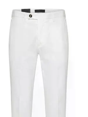 MICHAEL COAL Tailored Pressed Crease Trousers - White