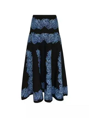 Ulla Johnson Alessia Knit Jacquard Midi Skirt - Black