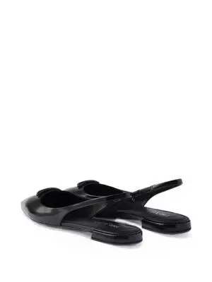 Prada Brushed Leather Ballerina Slingbacks