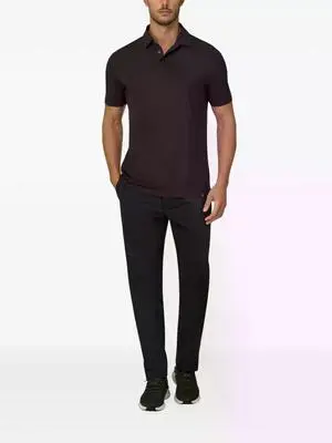 Boggi Milano Polo In Stretch Supima Cotton Jersey - Brown