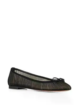 AQUAZZURA Voile Bow Detail Ballet Flats - Black