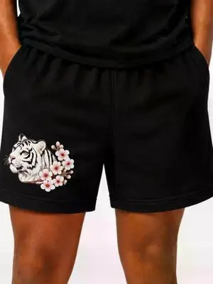 MELT Tiger-print Cotton Shorts
