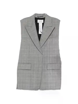 Sportmax Abete Check-pattern Sleeveless Gilet - Grey