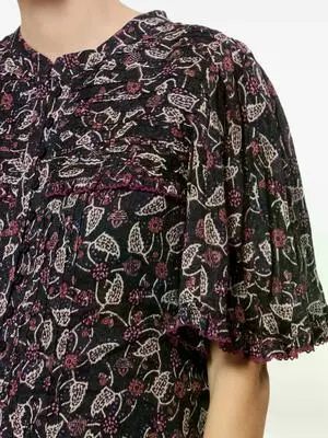 MARANT ETOILE Daynia Printed Cotton Voile Dress - Black