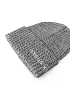 Ruslan Baginskiy Ribbed Knit Beanie Hat With Embroidered Logo