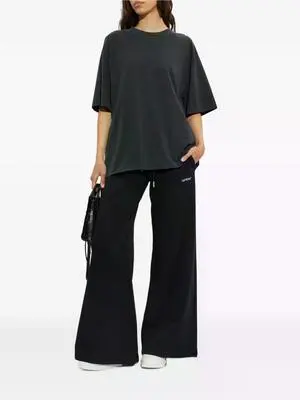 Off-White Logo Embroidered Crewneck T-shirt - Black