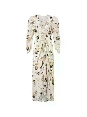 Isabel Marant Étoile Albini Floral Print Stretch-silk Midi Dress - Neutrals