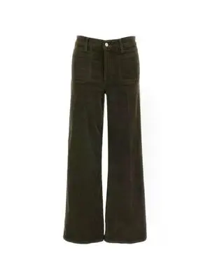FRAME Corduroy-texture Palazzo Pants - Green