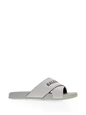 Balenciaga Logo-embossed Crossover-strap Slippers