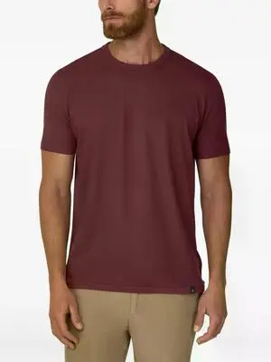 Boggi Milano T-shirt In Diagonal Cotton Blend Jersey B Tech - Red