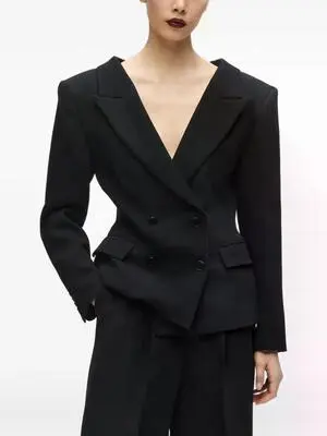 Karl Lagerfeld Wide Shoulder Blazer - Black