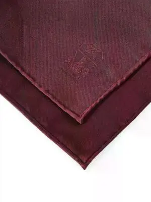Brunello Cucinelli Silk Pocket Square With Printed Logo