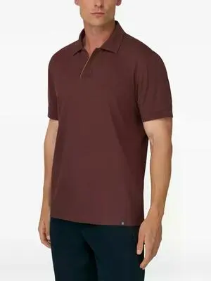 Boggi Milano Polo In Stretch Cotton Blend Piqué Cool Jade-fresh - Red