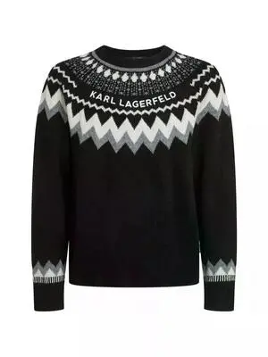 Karl Lagerfeld Fair Isle Knitted Sweater - Black