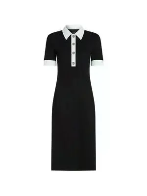 Karl Lagerfeld Contrast Collar Dress - Black
