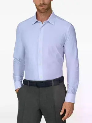 Boggi Milano Polo Shirt Striped Japanese Jersey Regular Fit - Blue