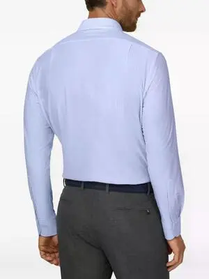 Boggi Milano Polo Shirt Striped Japanese Jersey Regular Fit - Blue