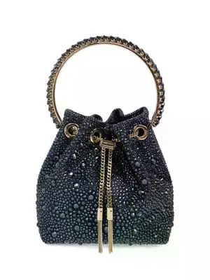 JIMMY CHOO Bon Bon Crystal-embellished Bucket Bag - Blue
