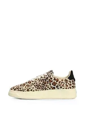 AUTRY Medalist Leopard-print Calf Hair Sneakers - Neutrals