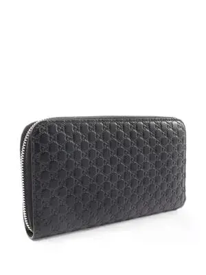Gucci 2010s Micro Gg Leather Wallet - Black