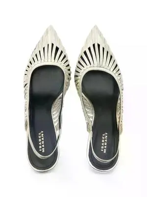 Isabel Marant Étoile Pysma Light Lamé Lambskin Slingback Pumps