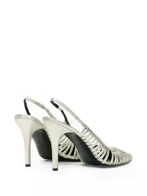 Isabel Marant Étoile Pysma Light Lamé Lambskin Slingback Pumps